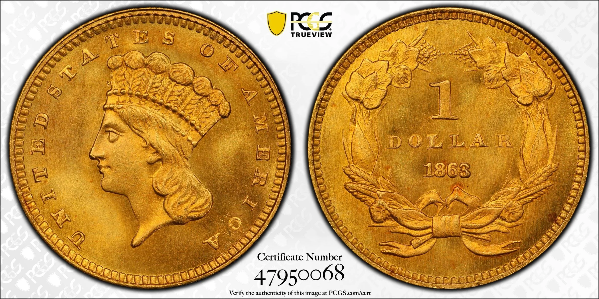 DWN Sells Amazing PCGS/CAC MS68 1863 Gold Dollar | Rare Gold Coins - Douglas Winter Numismatics