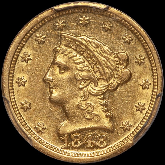 Quarter Eagle. 1845-D Dahlonega $2.50 gold coin. PCGS AU58. | Rare Gold Coins - Douglas Winter ...