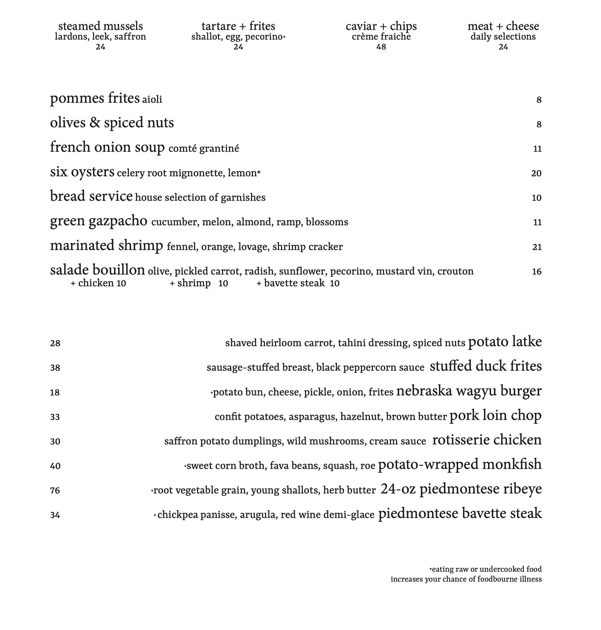 MENU — Bouillon