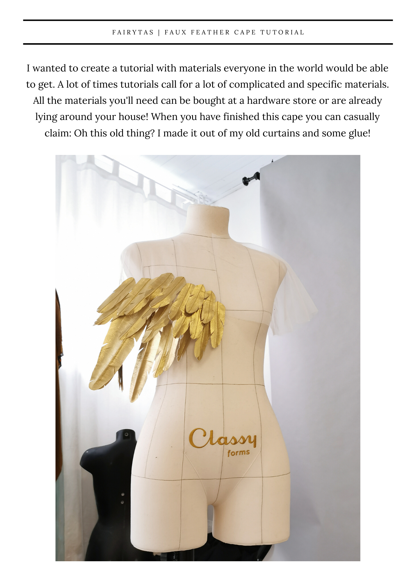 Fairytas — Faux Feather Cape Tutorial