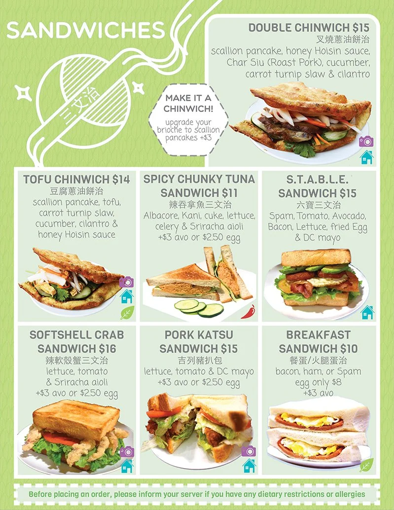 Sandwiches — Double Chin Restaurant
