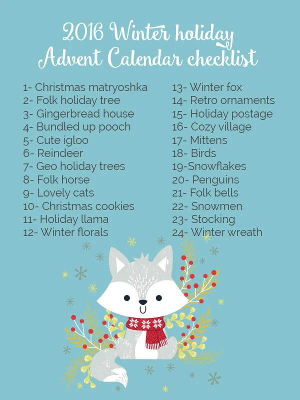 2016 Holiday Advent Project - Day 1 — Kat Uno Illustration and Design