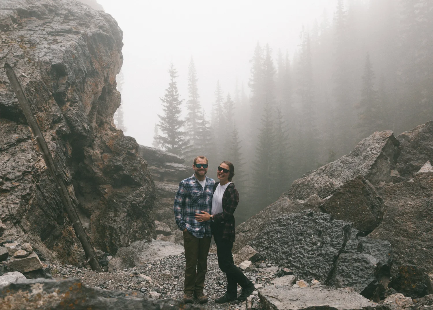 A Foggy Mountain Engagement in Canmore, Alberta — White Pine Imaging ...