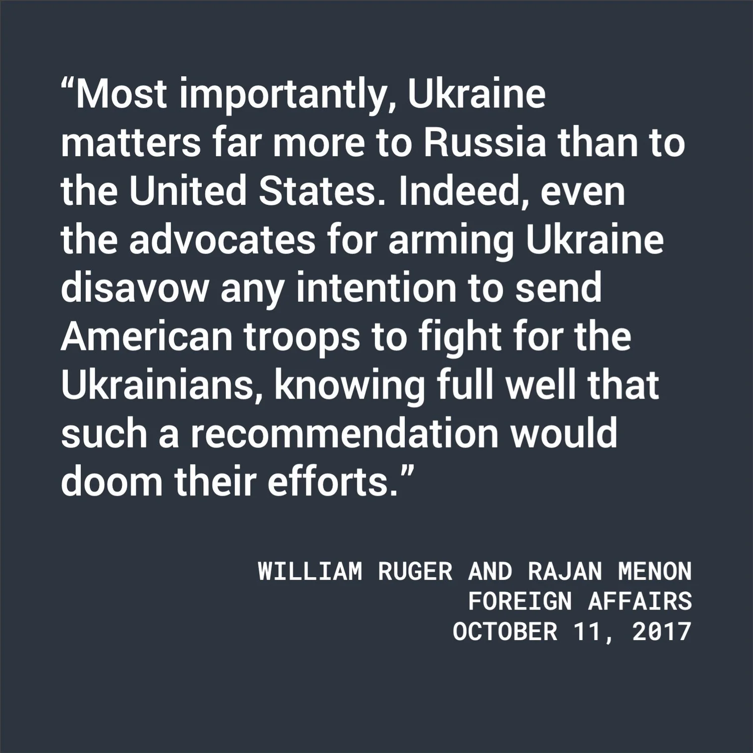 William Ruger — Defense Priorities