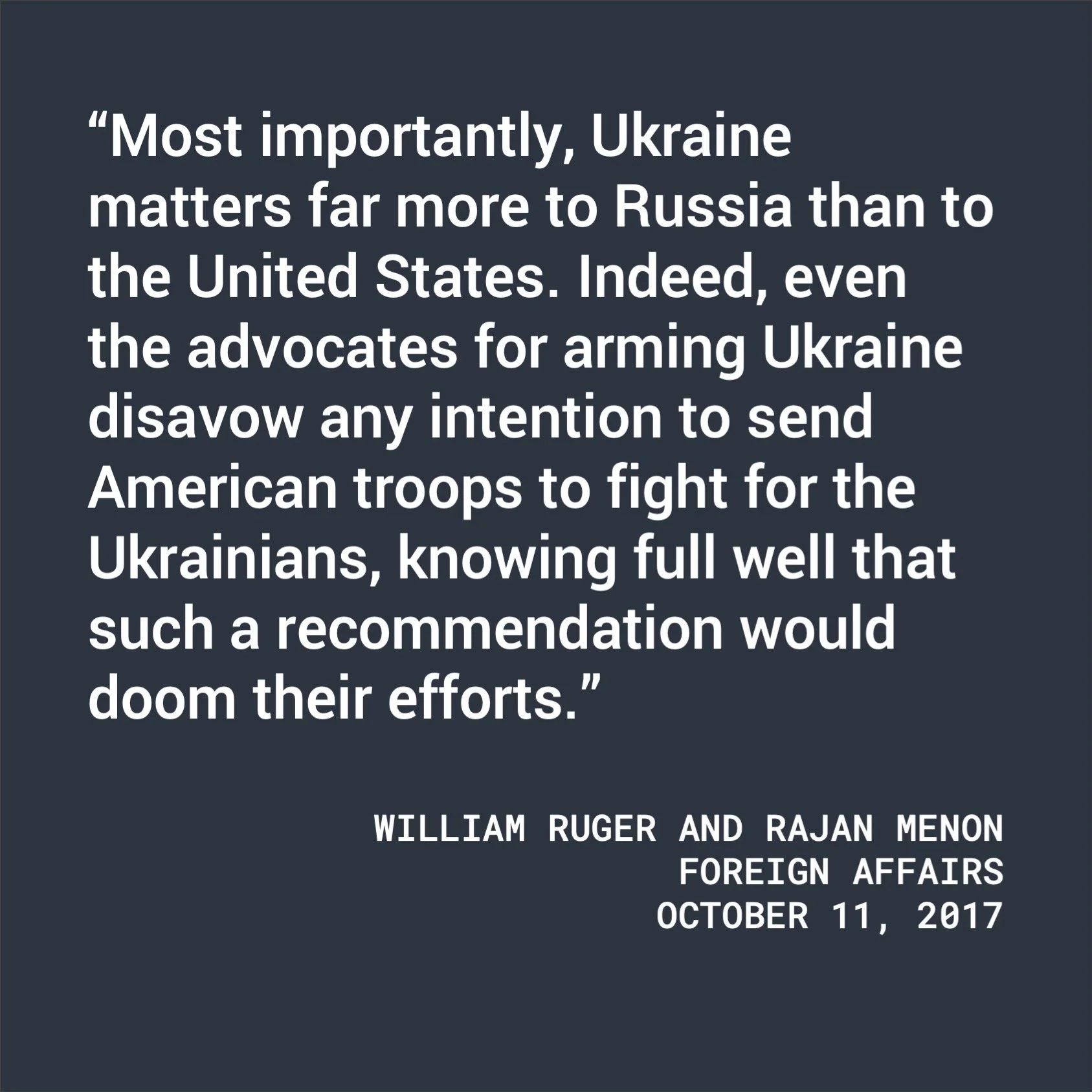 William Ruger — Defense Priorities