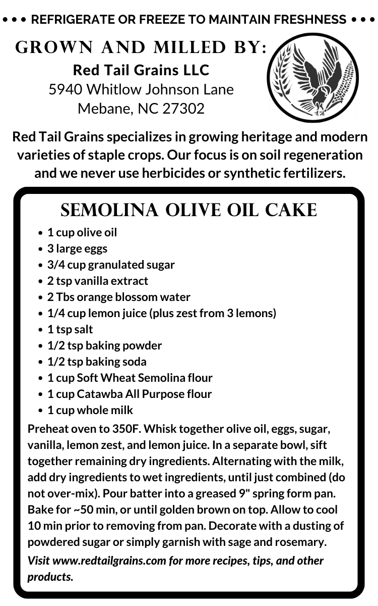 Soft Wheat Semolina Flour — Red Tail Grains