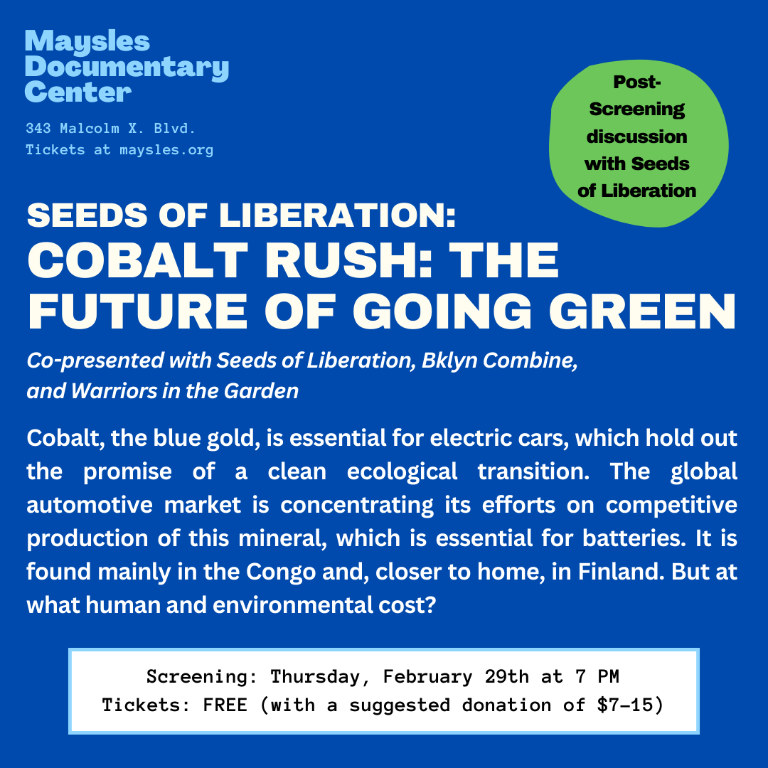 Seeds of Liberation: COBALT RUSH: THE FUTURE OF GOING GREEN — maysles ...