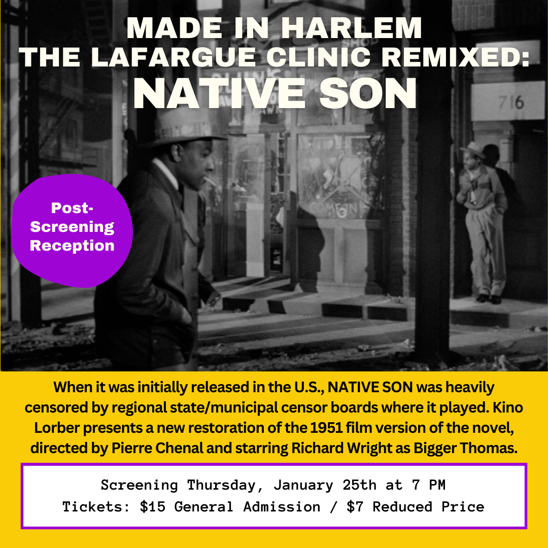 MADE IN HARLEM – THE LAFARGUE CLINIC REMIXED: NATIVE SON — maysles ...