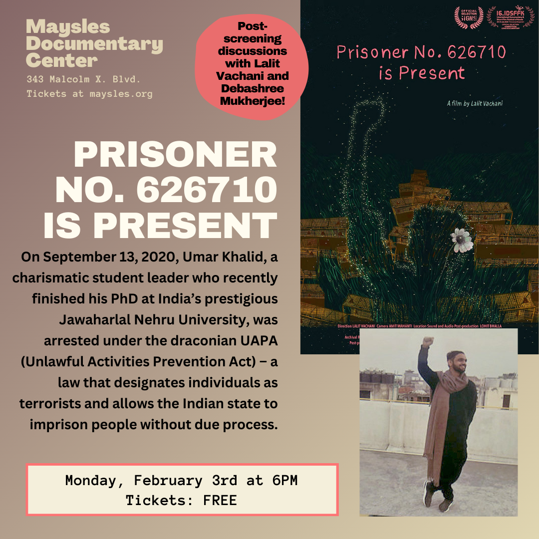PRISONER NO. 626710 IS PRESENT — maysles documentary center