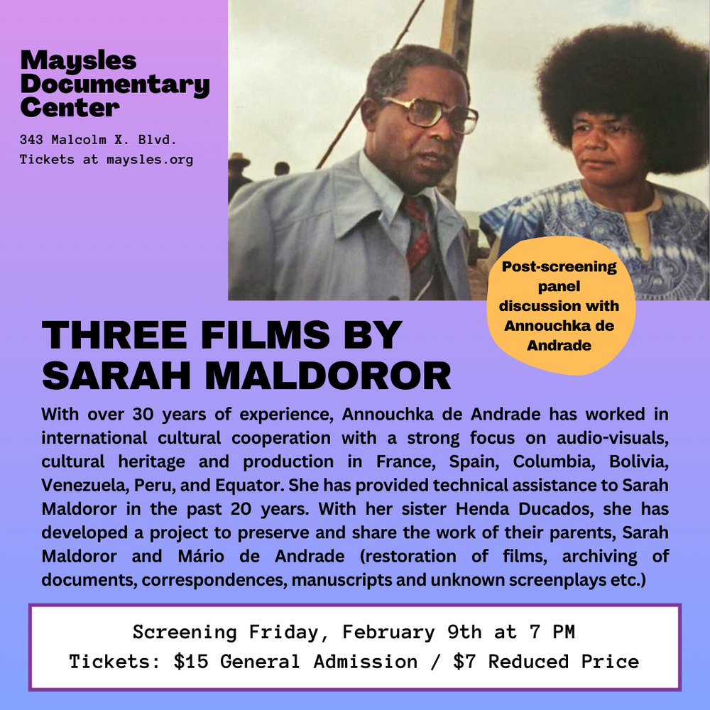 THREE FILMS by SARAH MALDOROR — maysles documentary center