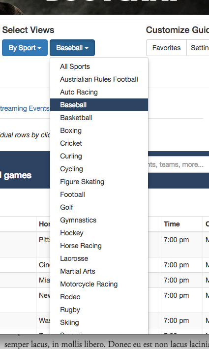 The SportsTV Guide — The Rail