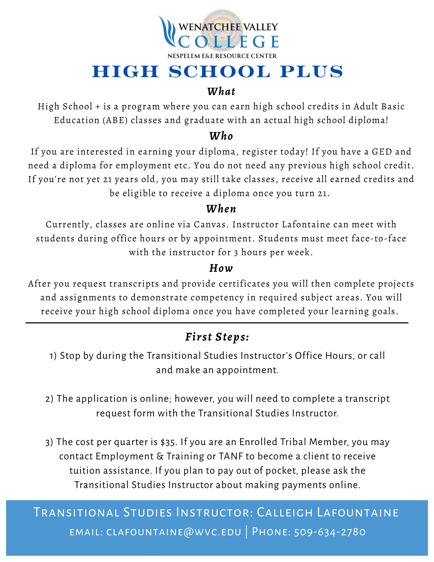 High School + — Employment & Education