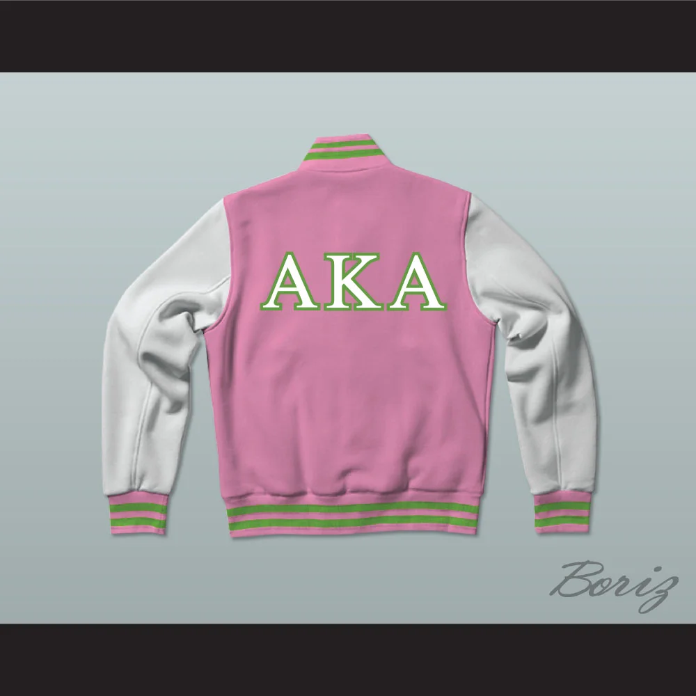Alpha Kappa Alpha Sorority Varsity Letterman Jacket-Style Sweatshirt — BORIZ