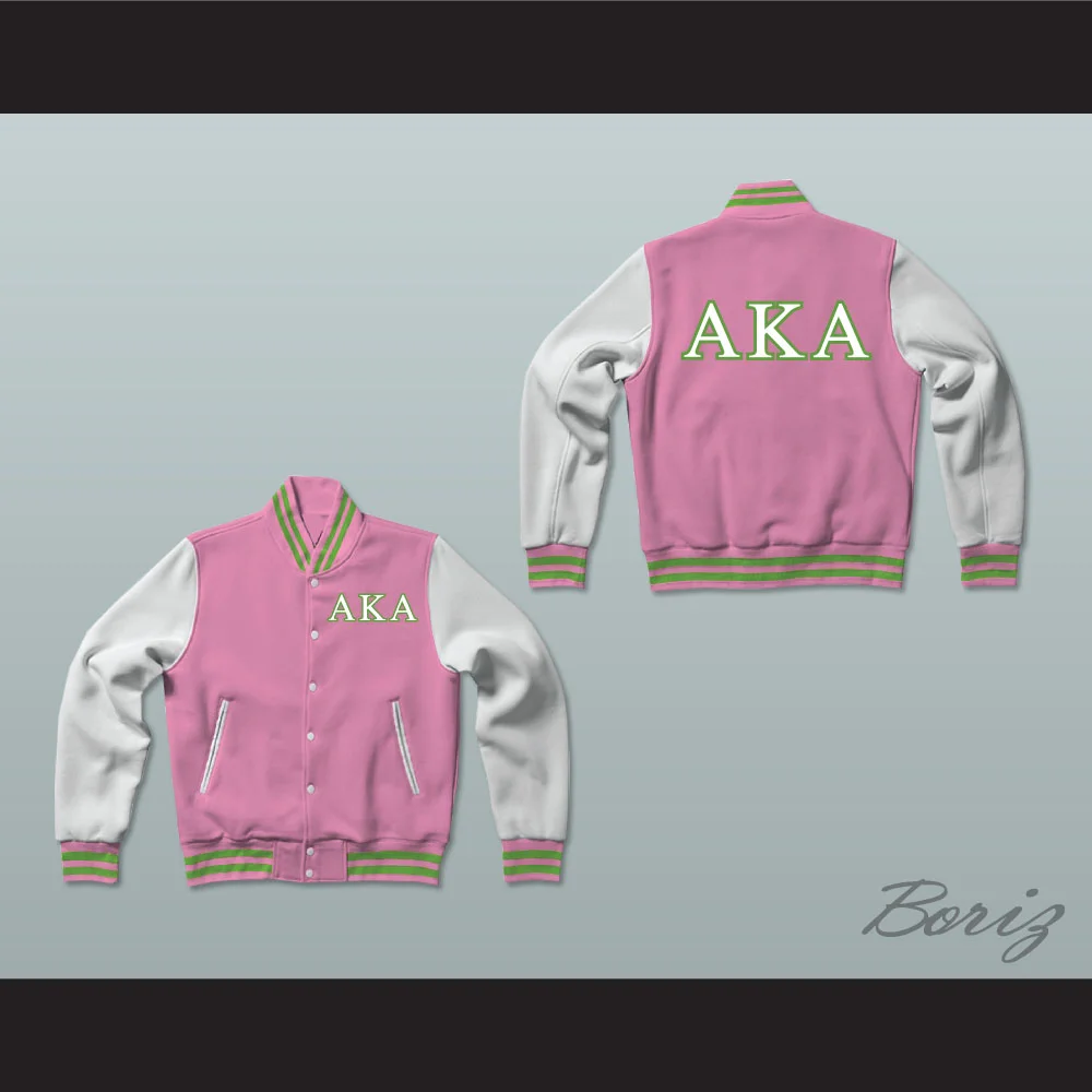 Alpha Kappa Alpha Sorority Varsity Letterman Jacket-Style Sweatshirt — BORIZ