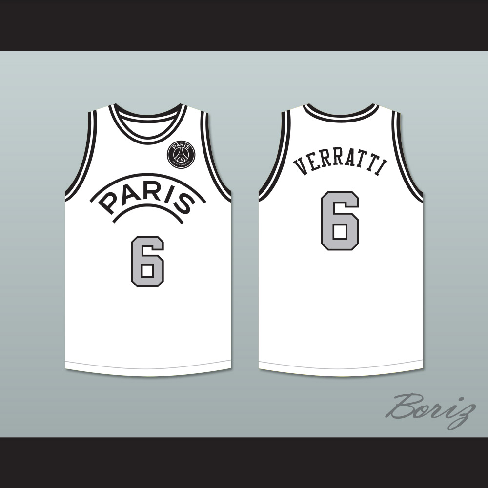 Marco Verratti 6 Paris Saint-Germain F.C. White Soccer Jersey with ...