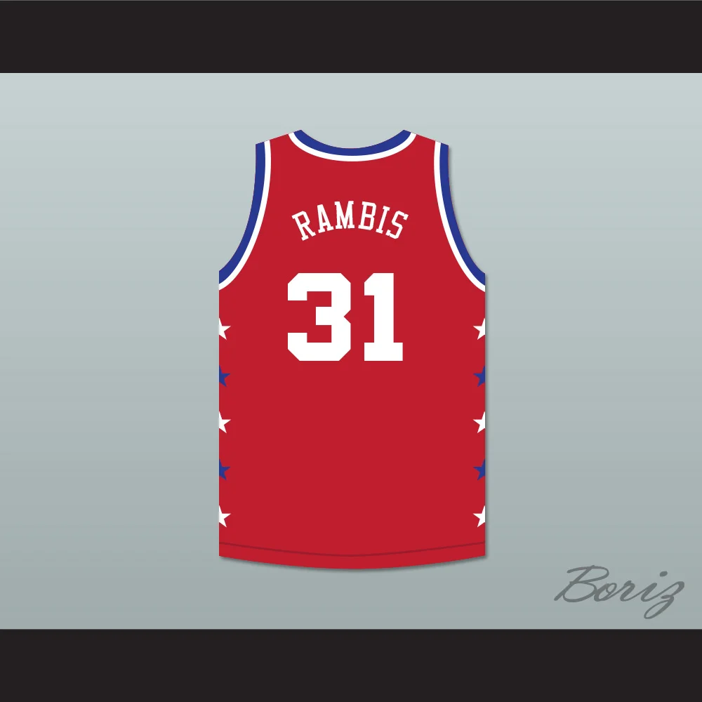 Kurt Rambis 31 Magic Johnson All Star Game Red Basketball Jersey 1990 ...