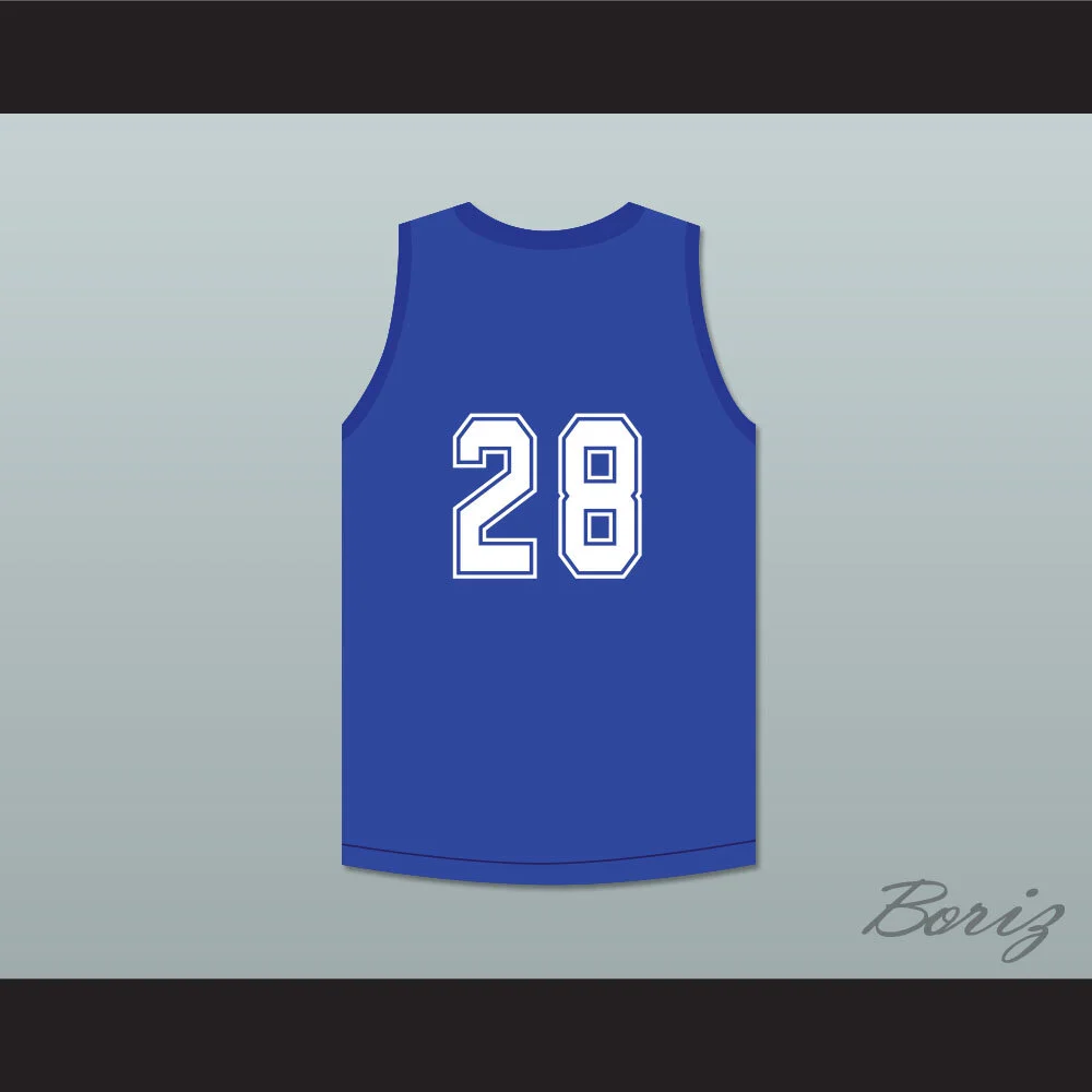 T.J. 28 Clean Sweep Blue Basketball Jersey Slam Dunk Ernest — BORIZ