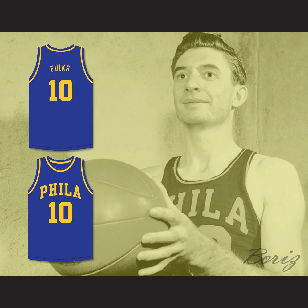 Joe Fulks 'Jumping Joe' 10 Philadelphia Warriors Blue Basketball Jersey ...