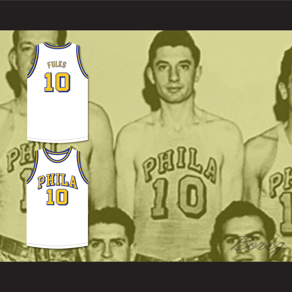 Joe Fulks 'Jumping Joe' 10 Philadelphia Warriors White Basketball ...
