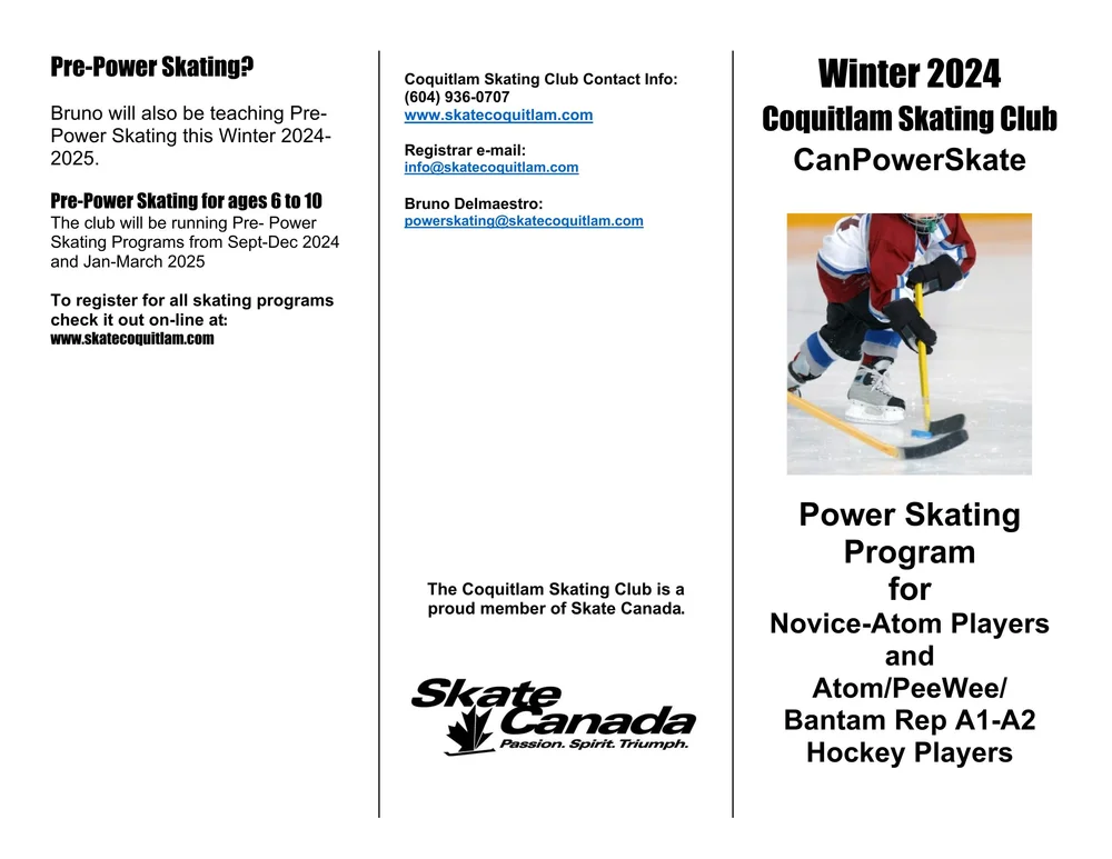 Fall/Winter Power Skating Registration Info — Coquitlam Skating Club