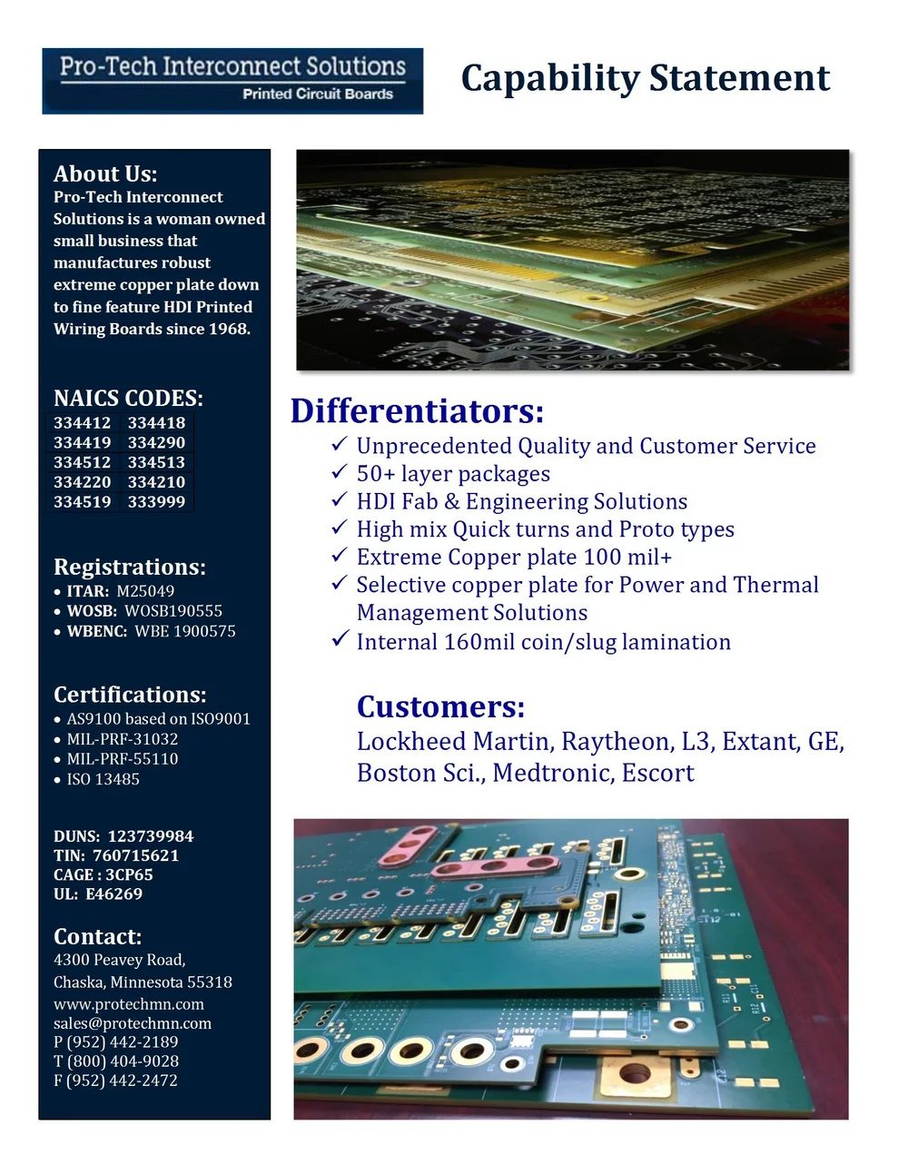 Capability Statement — Pro-Tech Interconnect Solutions, LLC