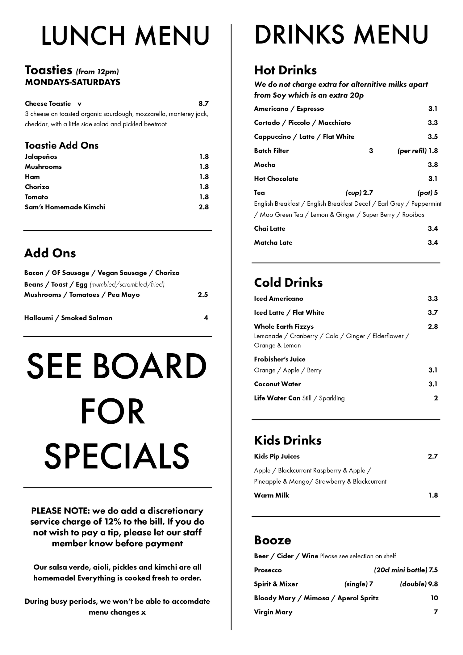 Food & Drinks - Cliffs | Café & Record Shop in Margate