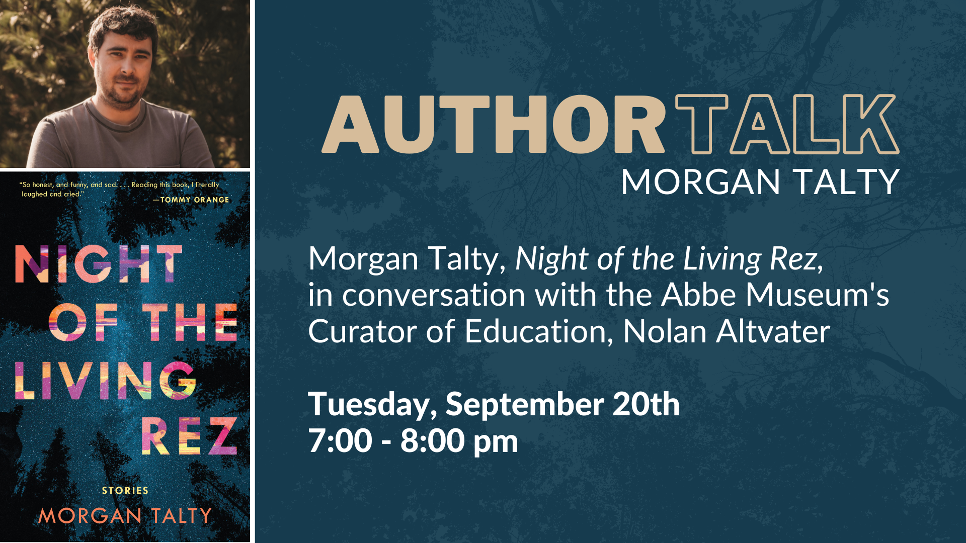 Author Talk: Morgan Talty "Night of the Living Rez" in Conversation ...