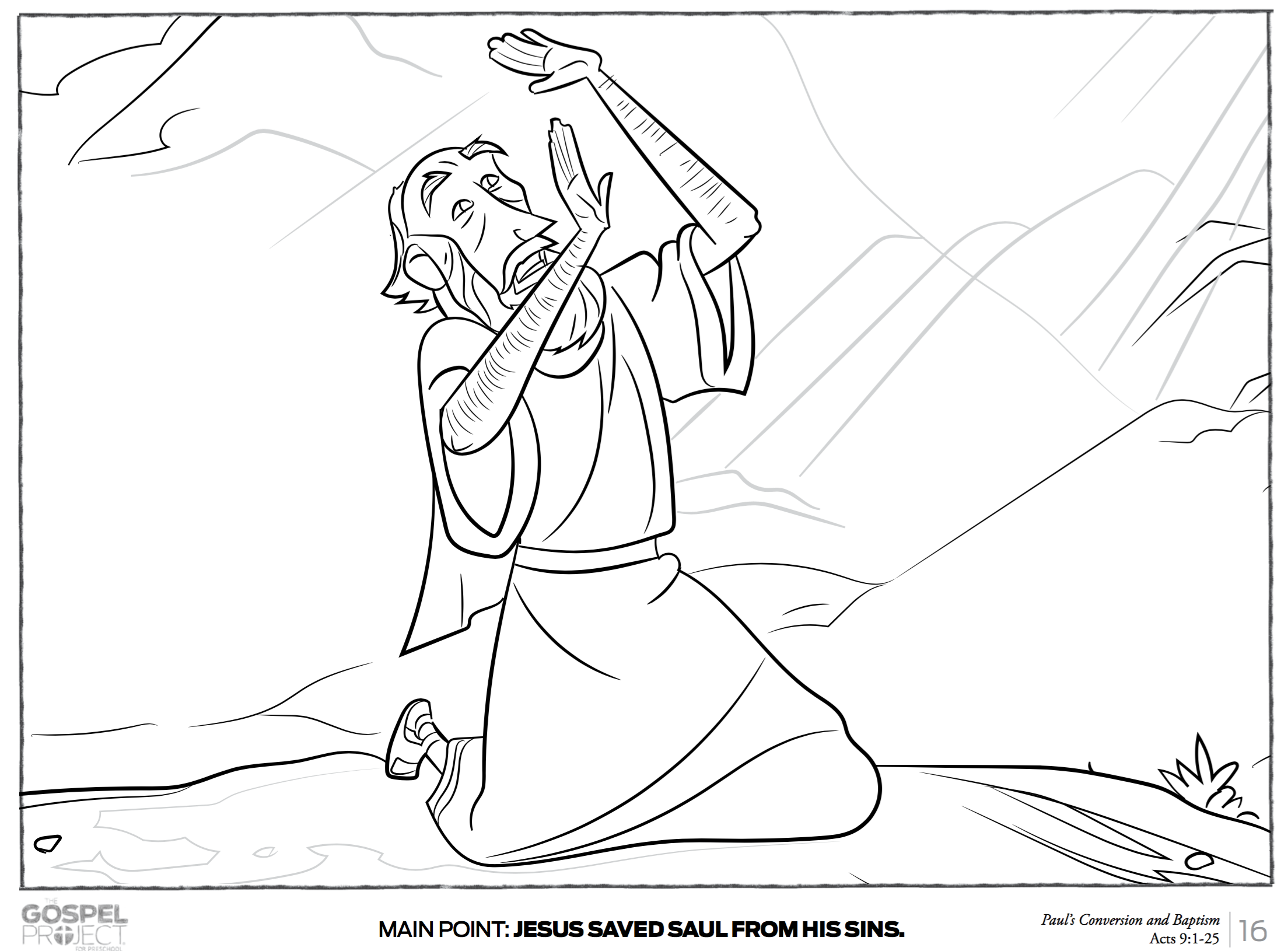 Saul On The Road To Damascus Coloring Page Coloring Pages