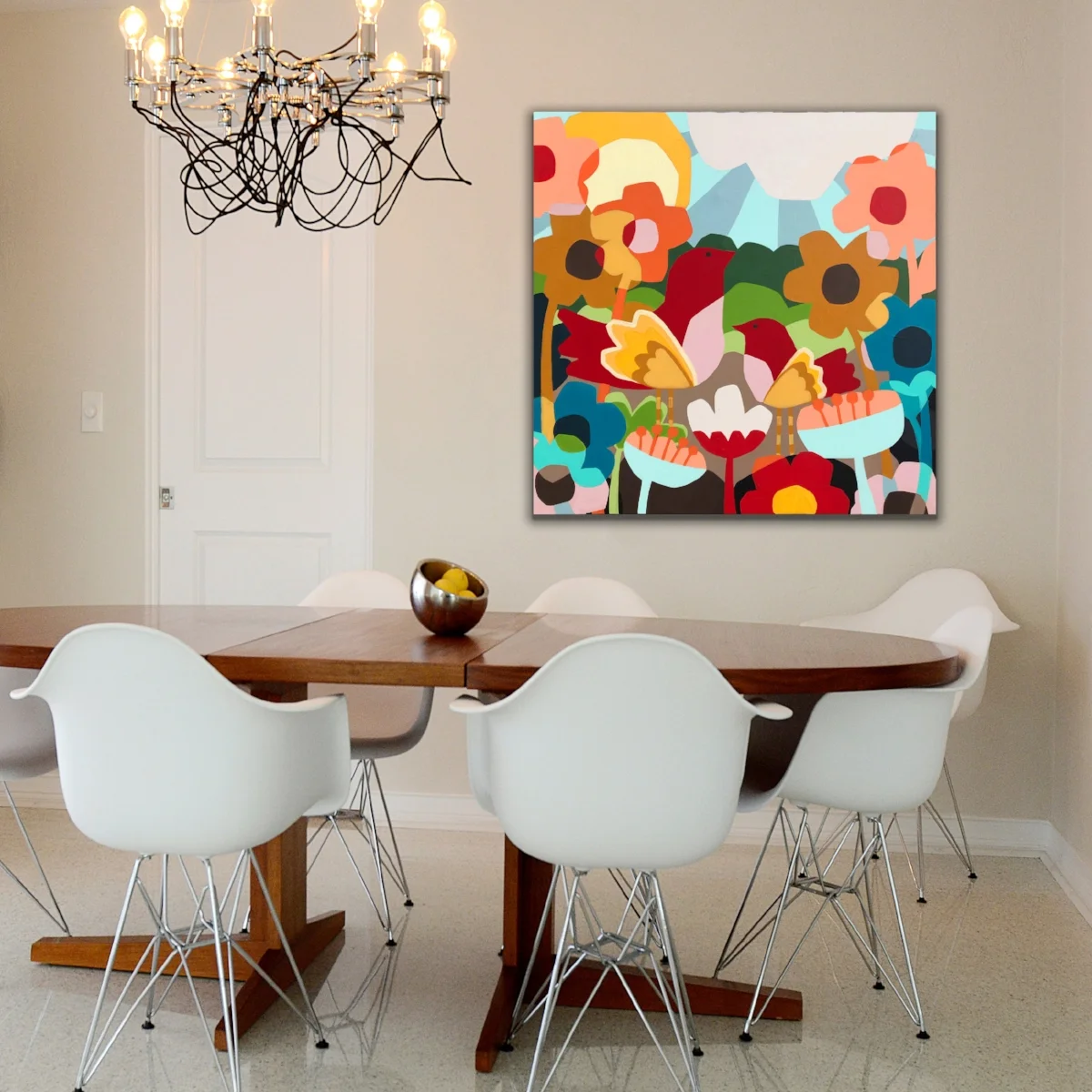 "Hello Sunshine" geometric abstract acrylic painting on canvas 36x36 ...