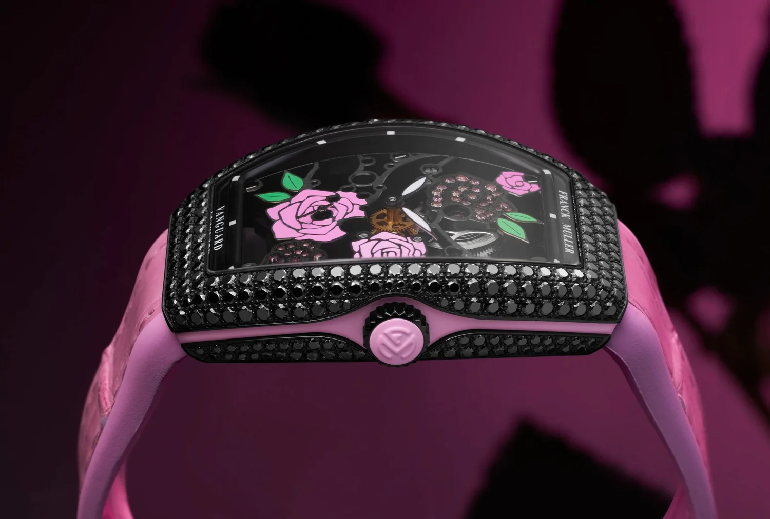 THE VANGUARD ROSE SKELETON BLACK DIAMONDS - Franck Muller