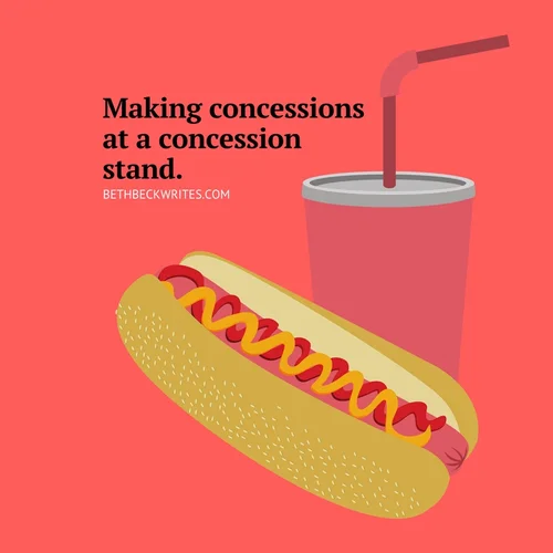 Making concessions at a concession stand. — Beth Beck