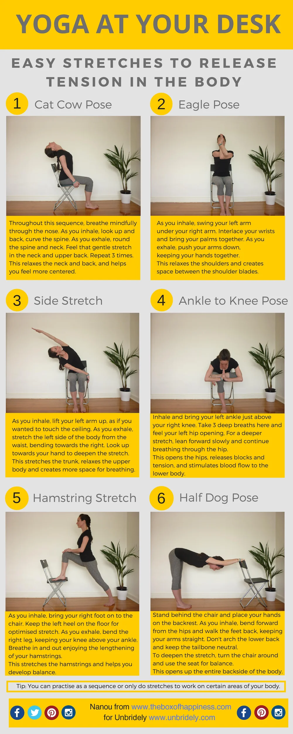 6 simple desk yoga moves to beat stress — unbridely