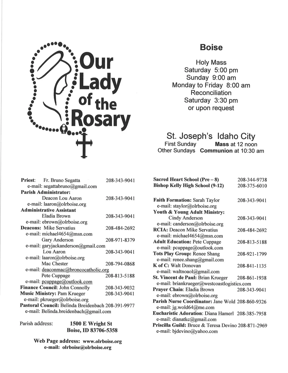 Bulletins — Our Lady of the Rosary