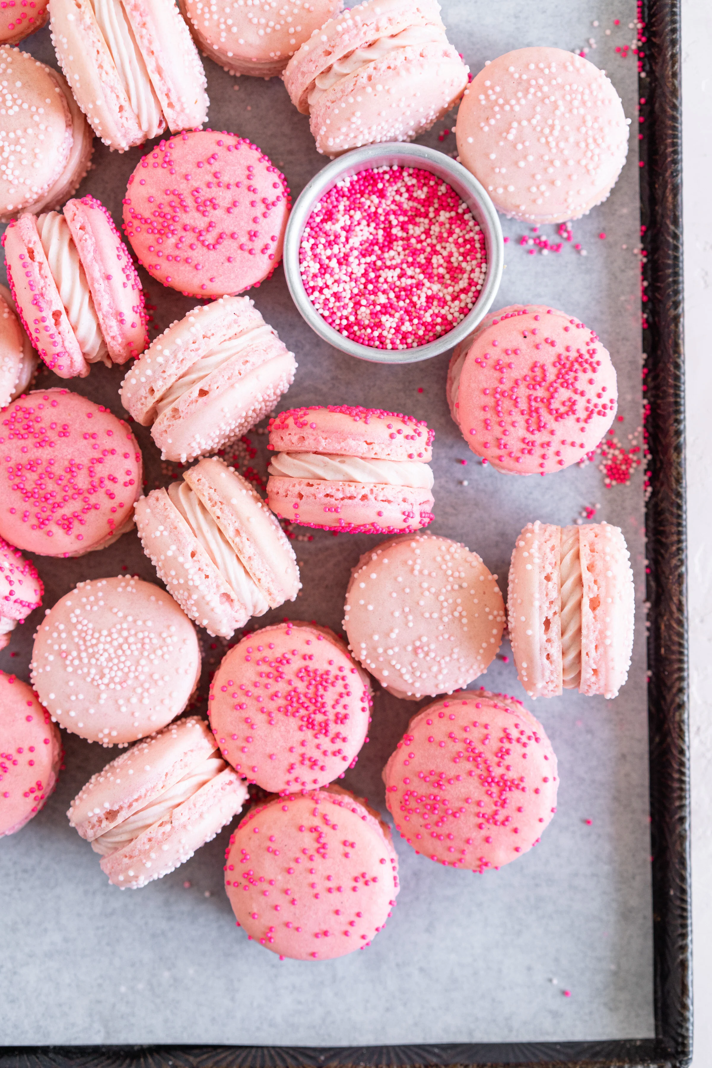 Vanilla Bean French Macarons with Strawberry Buttercream — Cloudy Kitchen