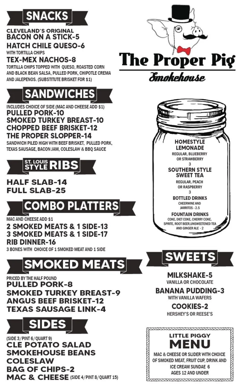 Menu — The Proper Pig Smokehouse