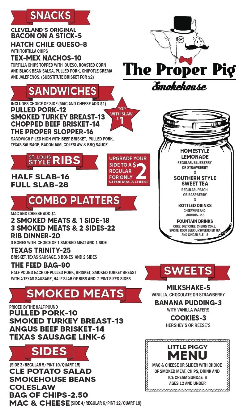 Menu — The Proper Pig Smokehouse