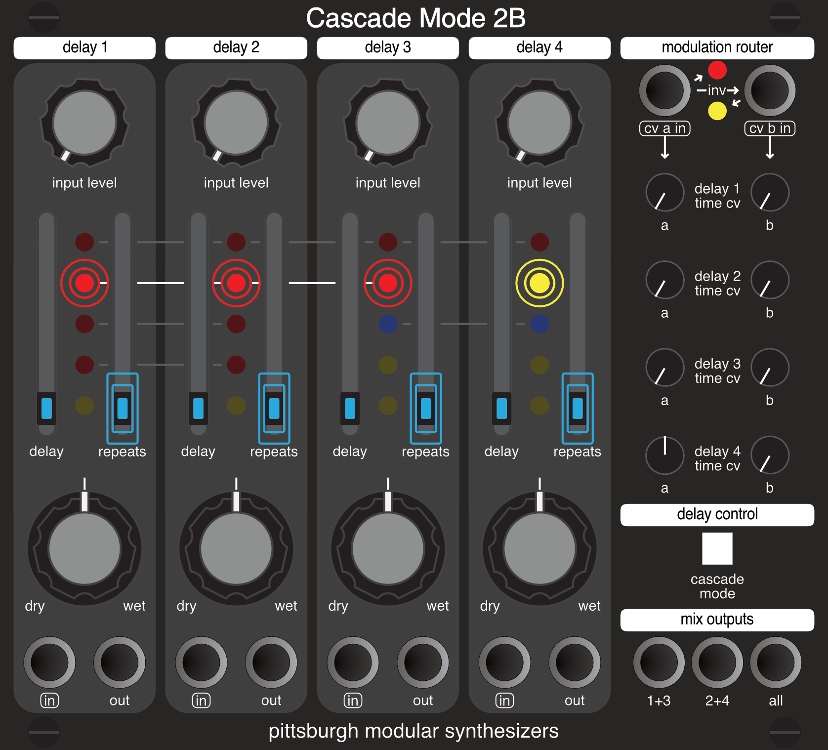 Lifeforms Cascading Delay Network — Pittsburgh Modular Synthesizers