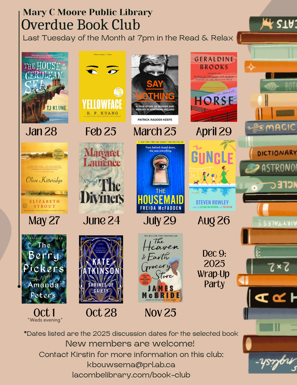 First Edition & Overdue Book Clubs — Mary C. Moore Public Library