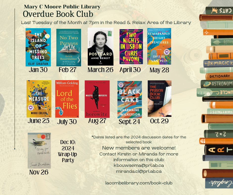 First Edition & Overdue Book Clubs — Mary C. Moore Public Library