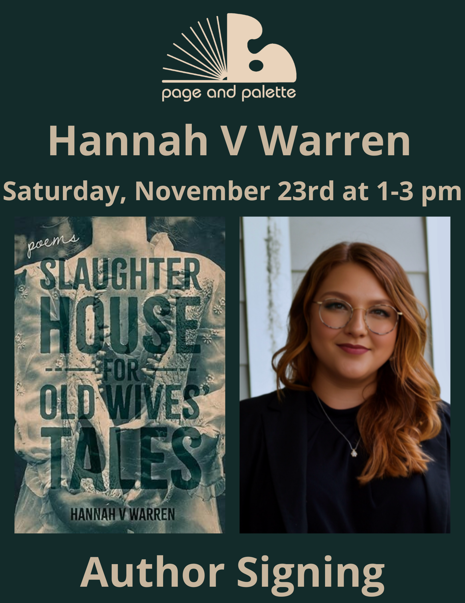 Hannah V Warren -- Author Signing — Page & Palette