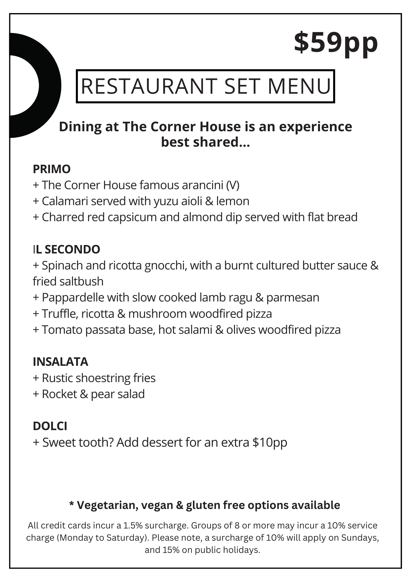 Set Menu | The Corner House