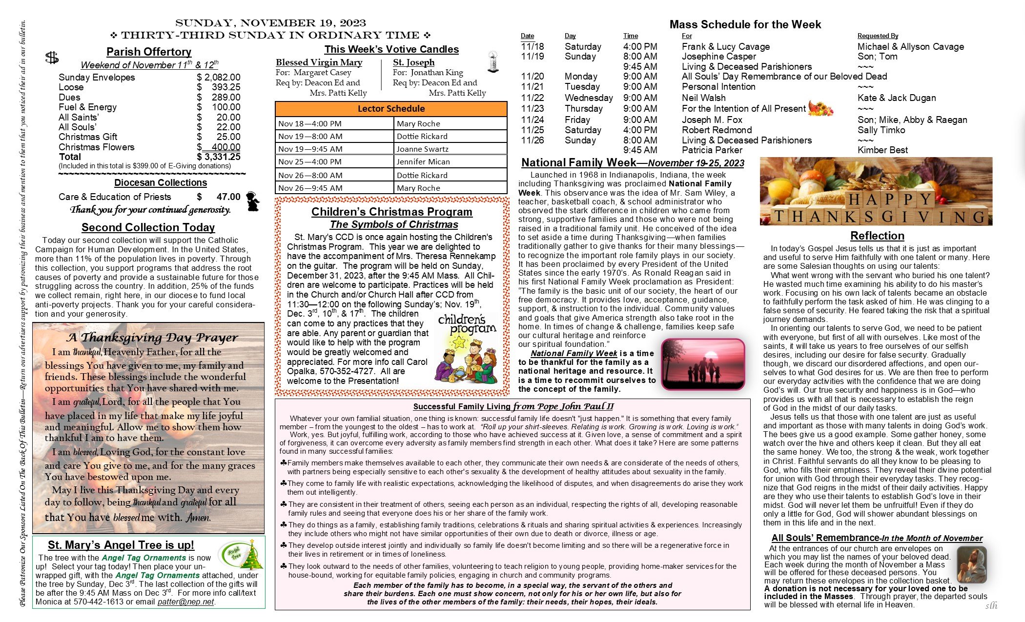 Bulletins — St. Mary's Church Waymart