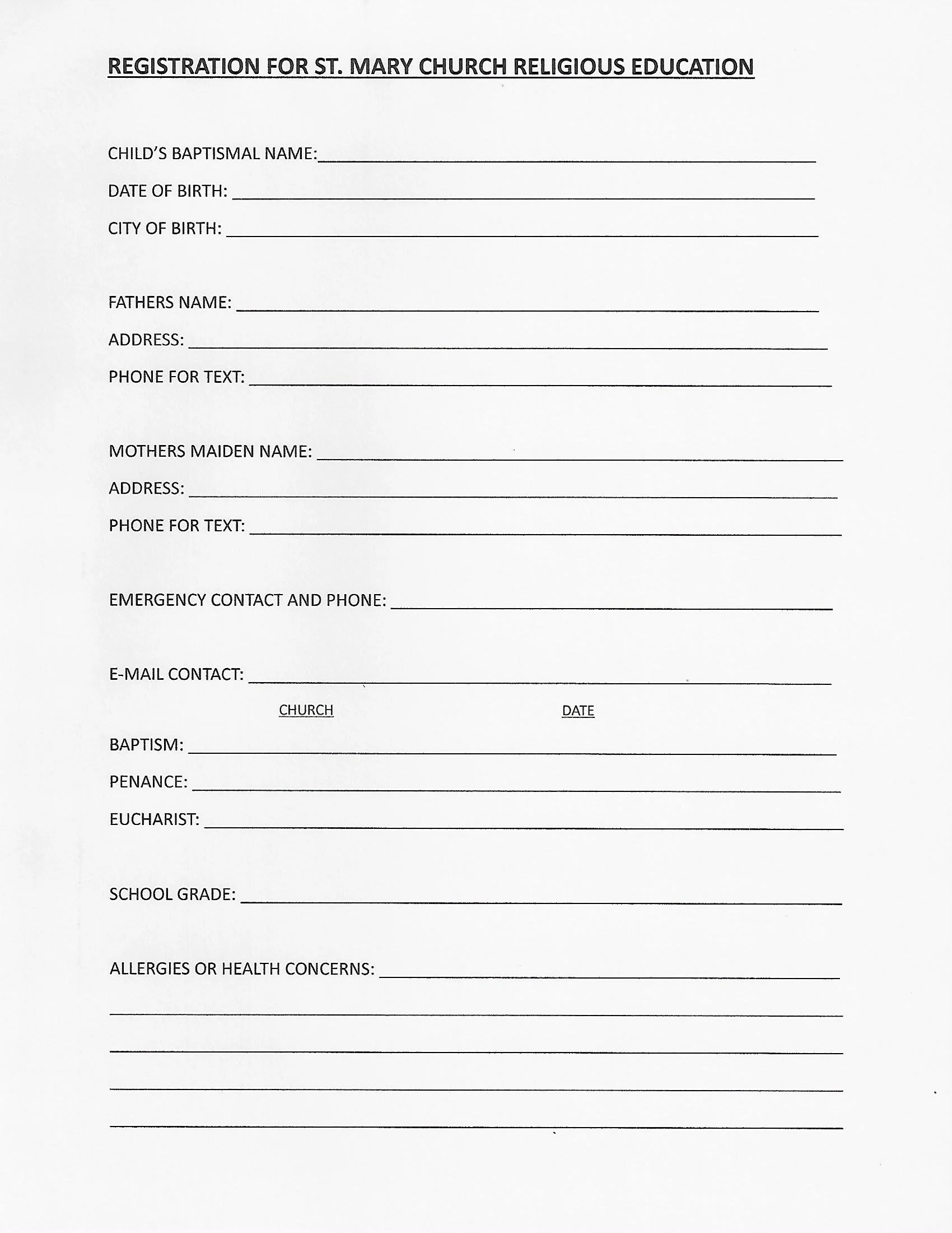 CCD Program — St. Mary's Church Waymart