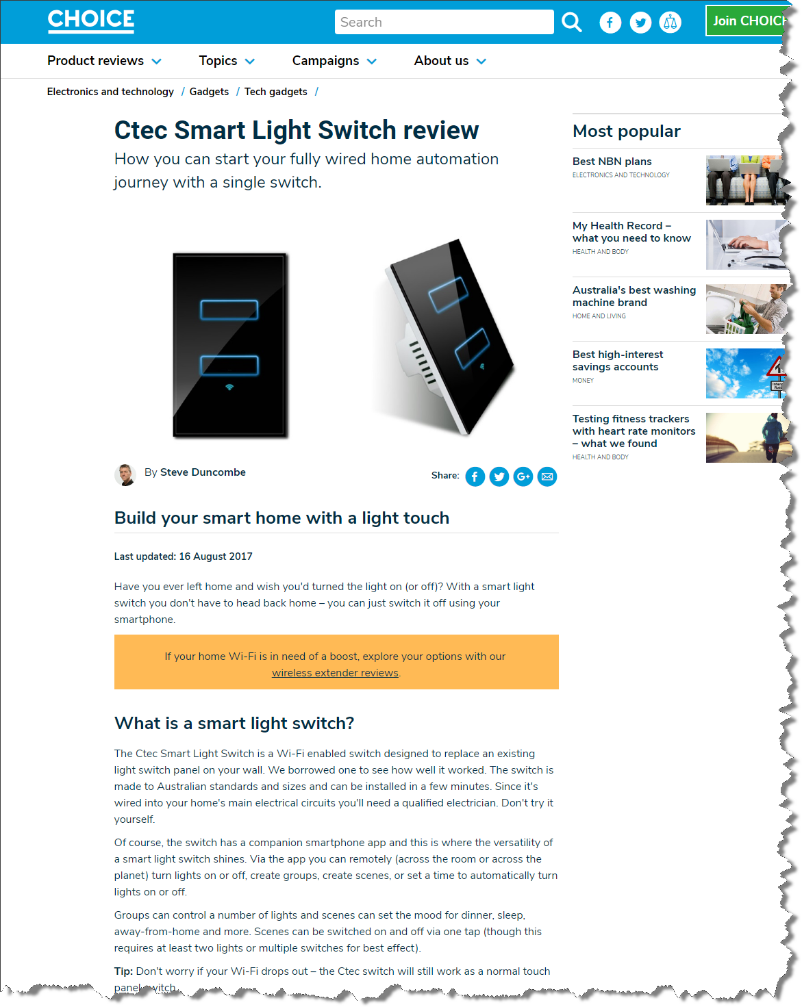 Wifi Light Switches — Ctec Smart Home