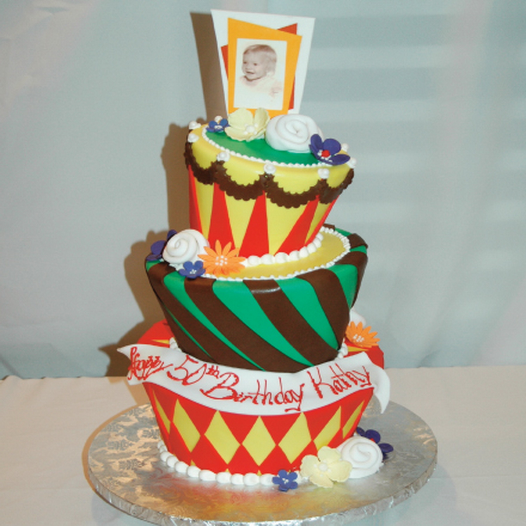Topsy Turvy 50th Birthday Cake