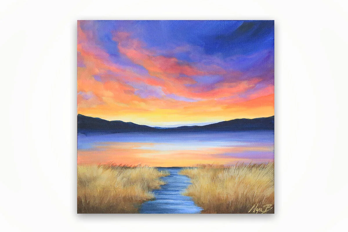Easy Acrylic Sunset Paintings