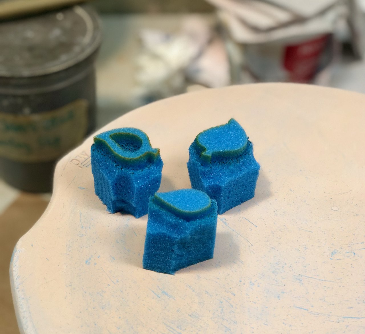 sponge stamp store — Blueberry Lane Pottery