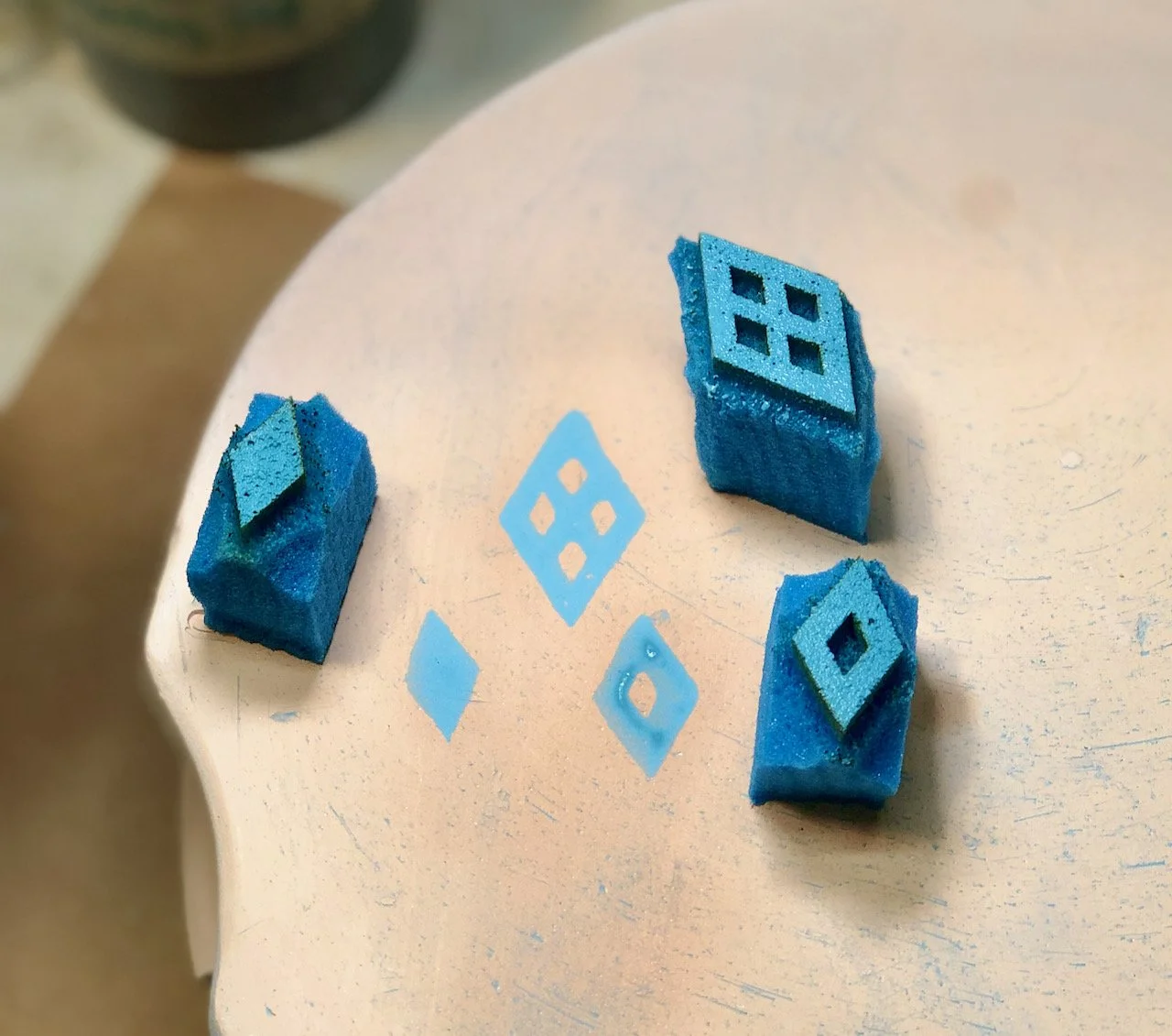 sponge stamp store — Blueberry Lane Pottery