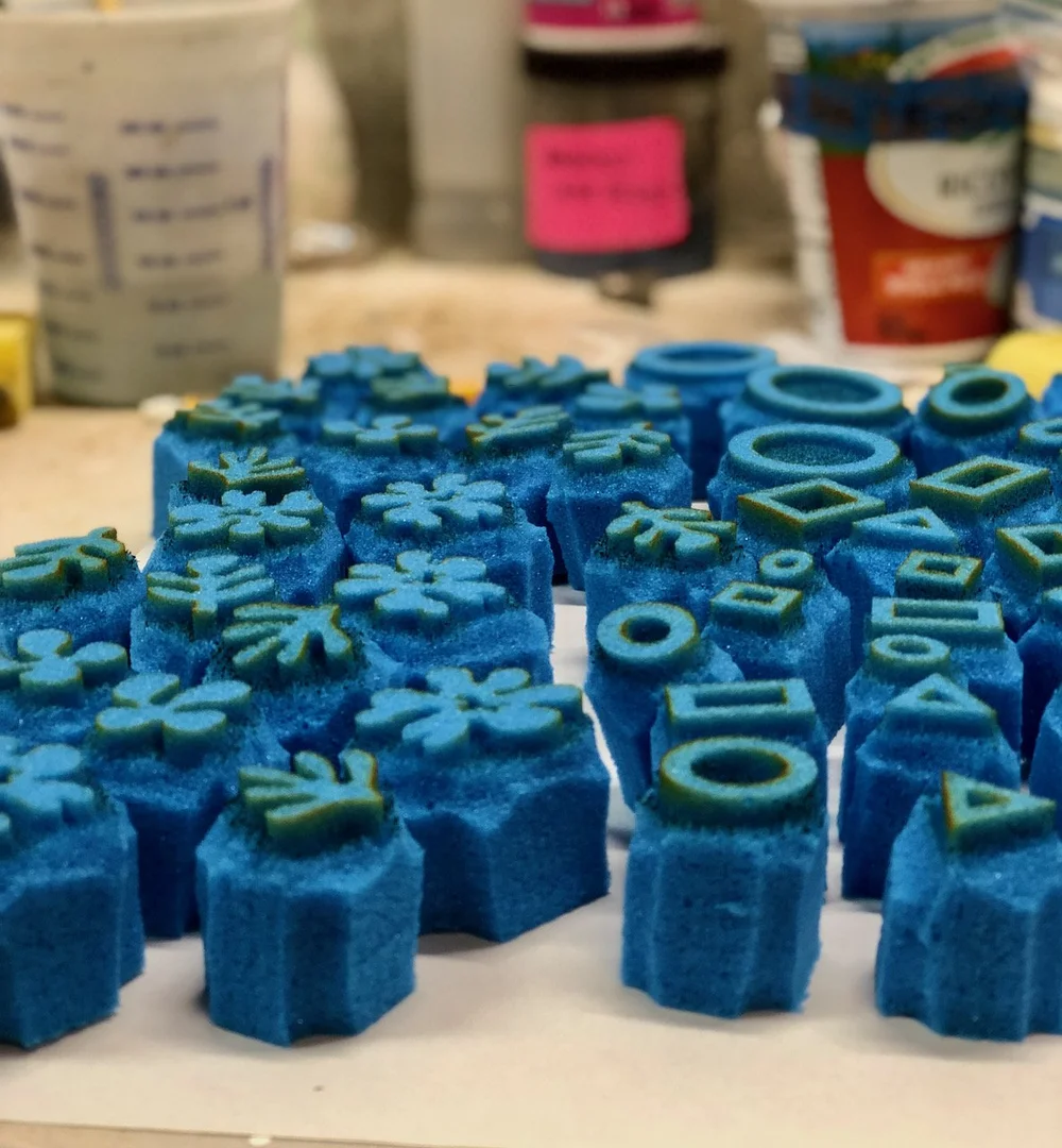 sponge stamp store — Blueberry Lane Pottery