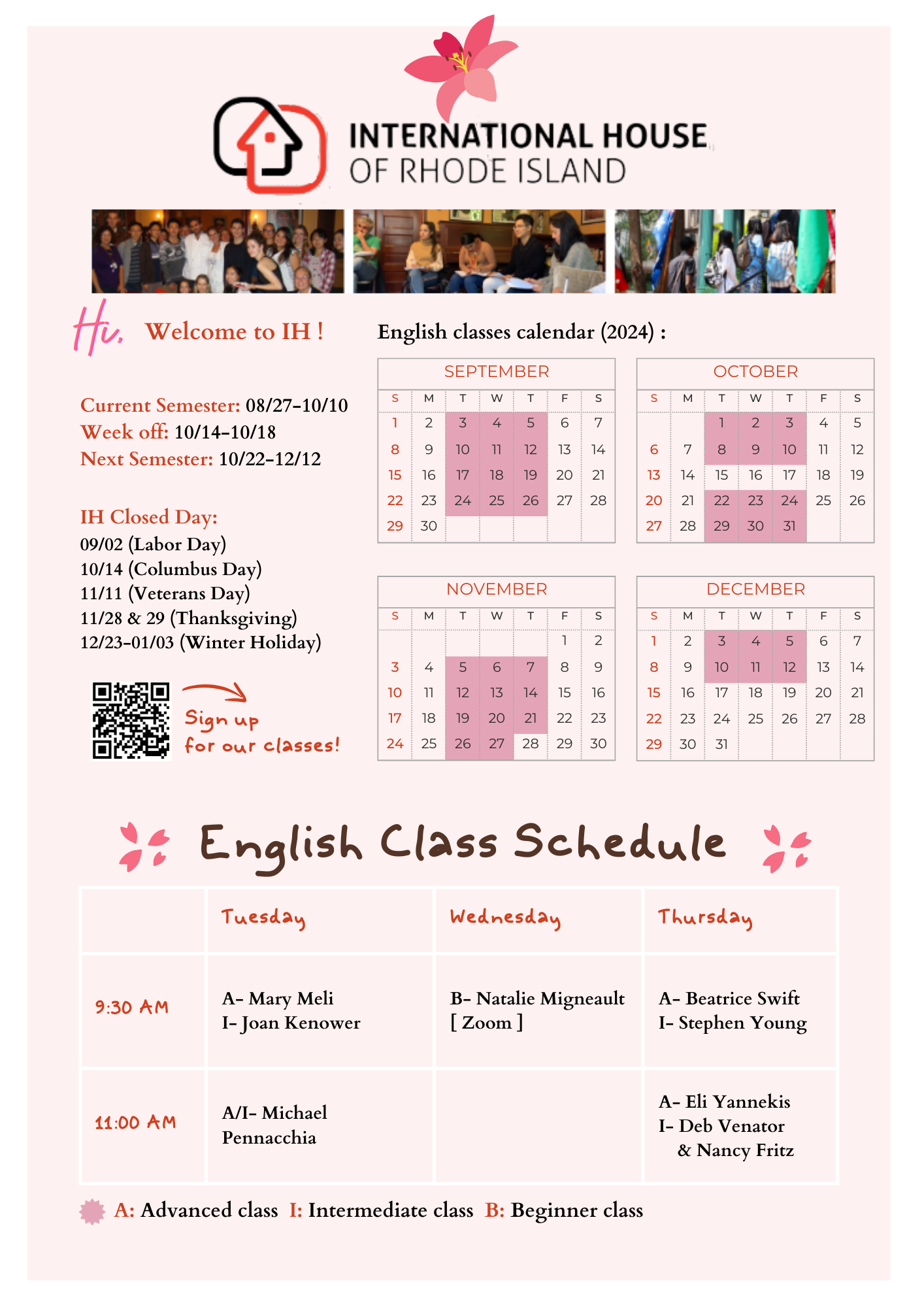 English Class Registration — International House of Rhode Island